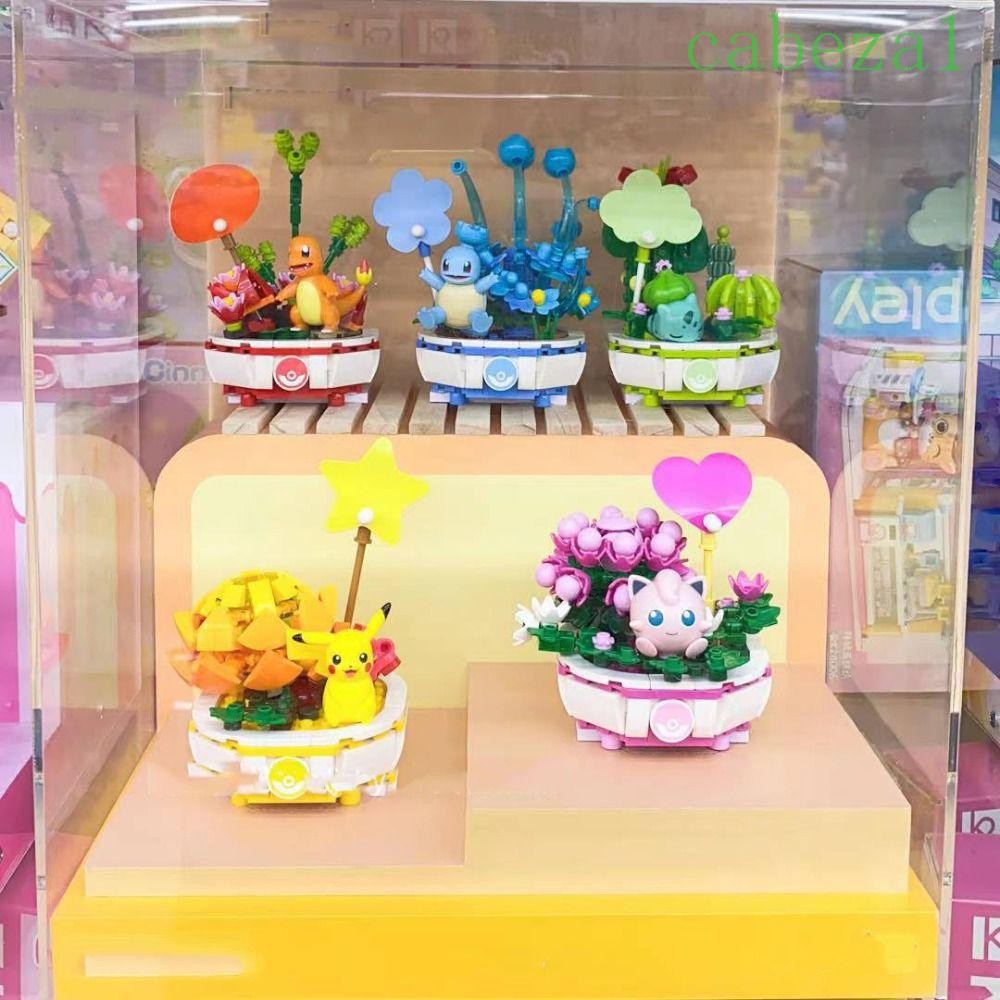 CABEZA Pikachu Plant Potted Flower Brick, Charmander Pikachu Pokemon ...
