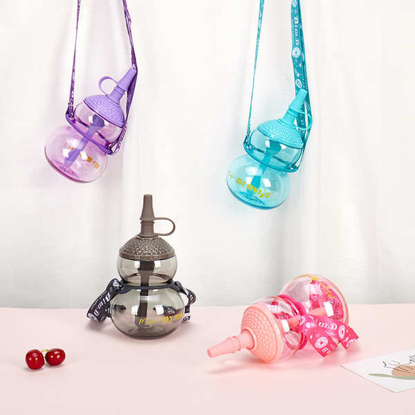 kids bottle with straw botol air tahan lasak Cawan air berbentuk labu ...