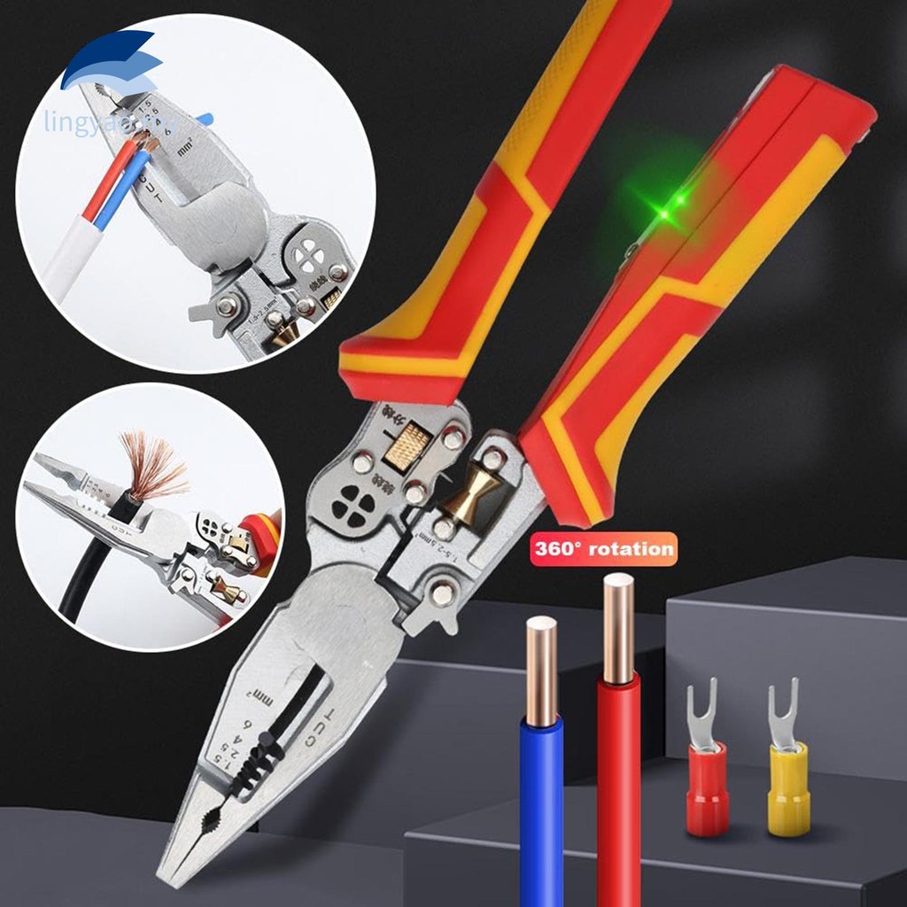 Wire Stripper Twister Cable Scissors Sturdy Construction 9-in-1 Wire ...