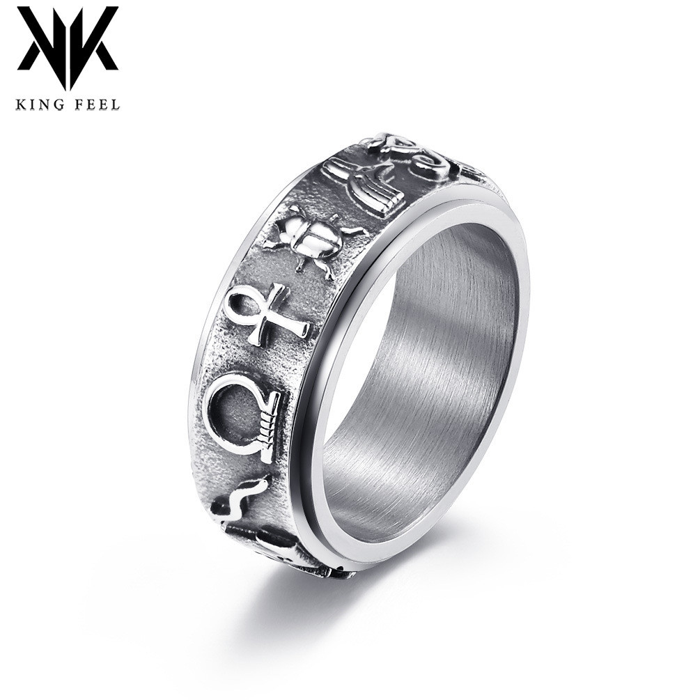 New Ancient Egyptian Symbol Titanium Steel Spinning Ring Beautiful ...