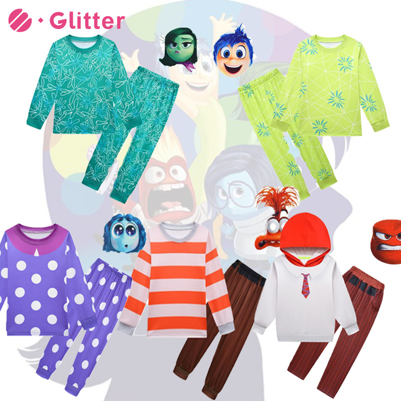 2pcs Disney Inside Out 2 Long Sleeved Top and pants Anime Figure with ...