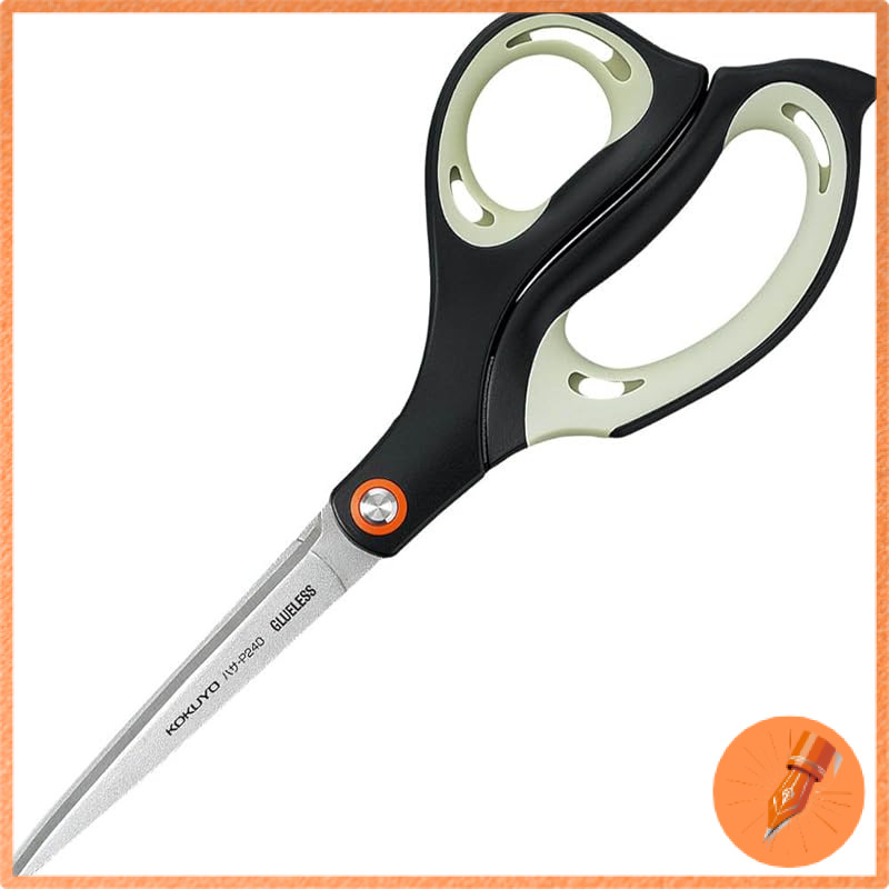 KOKUYO Long Thick Blade Aero Fit Scissors - Glue-Free Model (P240D ...