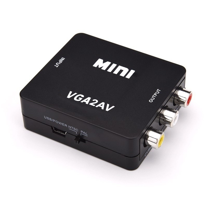 Mini HD VGA to AV Video Signal Converter VGA RCA CVBS to AV Video HDTV ...