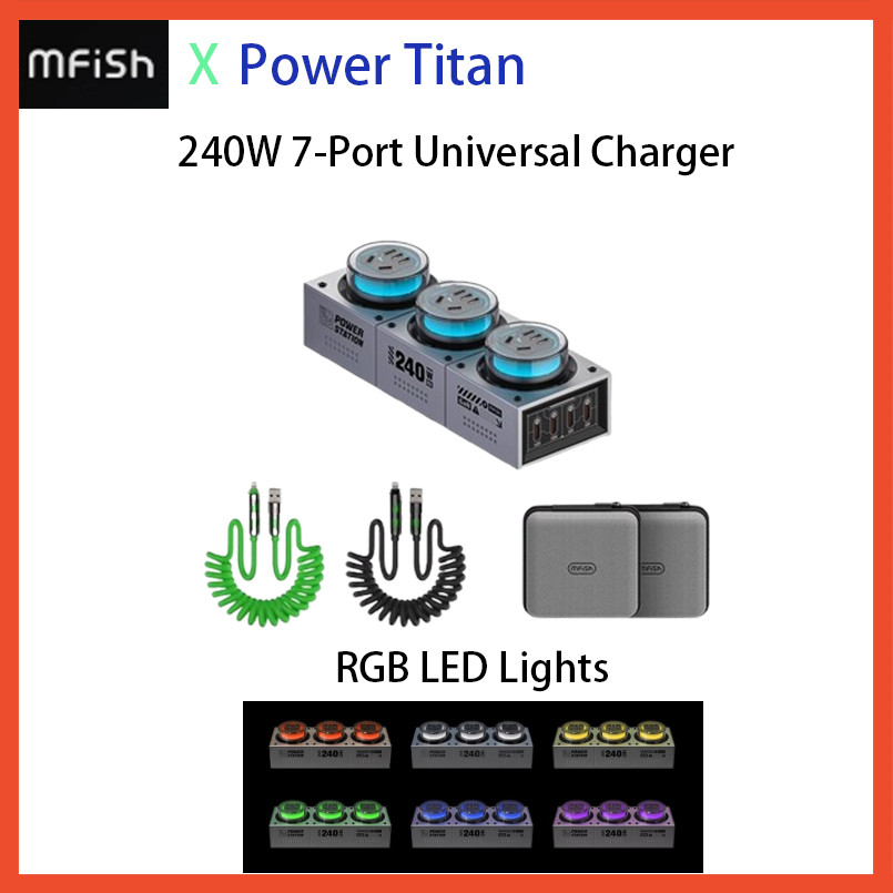 MFiSh 240W GaN Phone Charger, Super Fast 7-Port Output, Multi ...