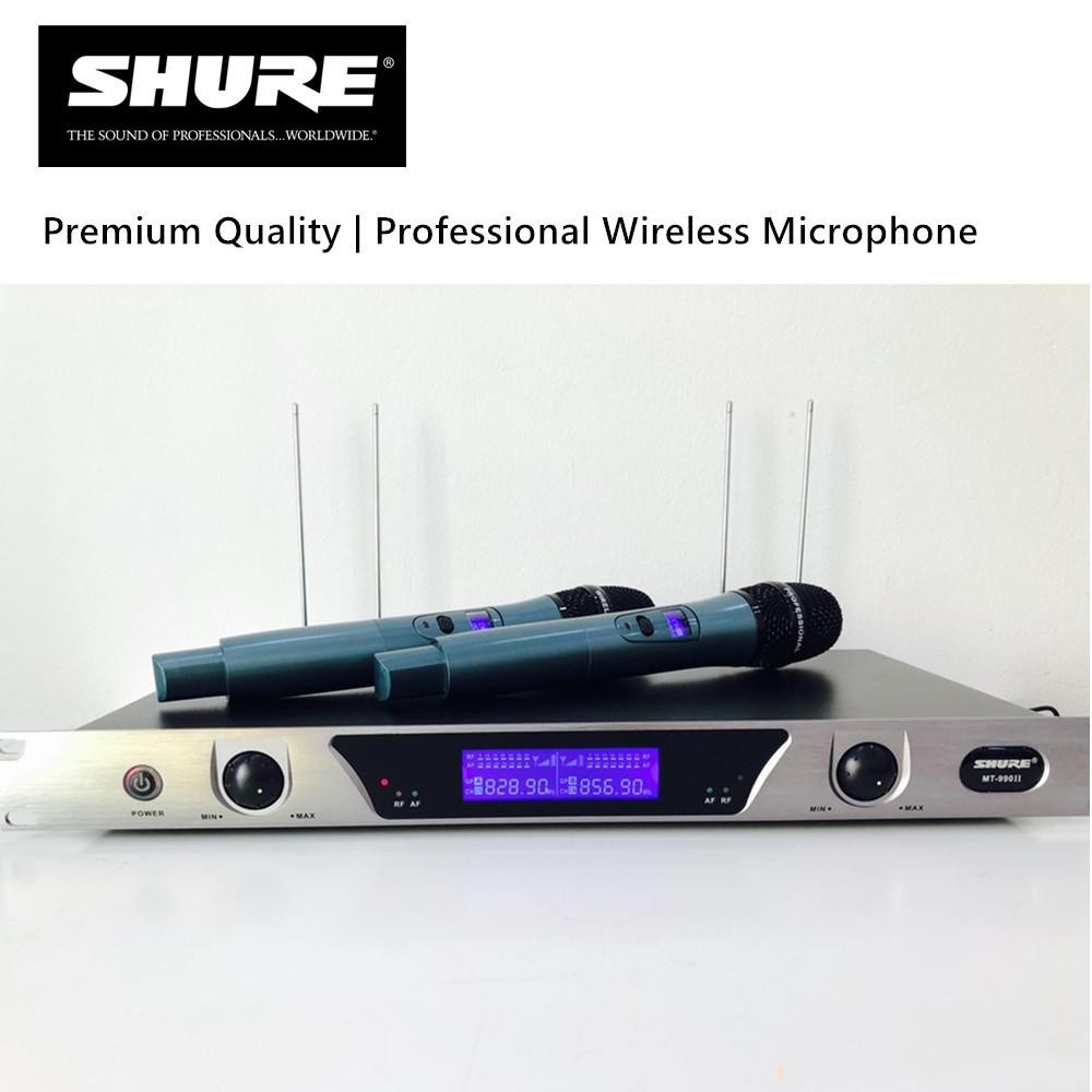 SHURE MT-990 II Professional Wireless Microphone System UHF Mic 1 Pair ...