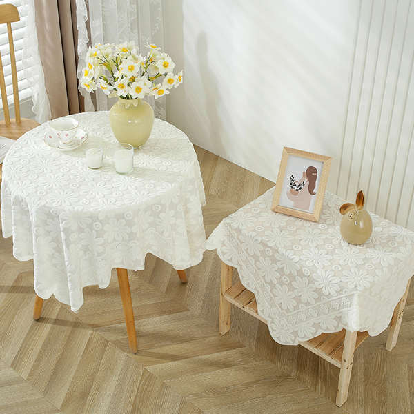 table cloth pvc table mat table mat table cloth aesthetic White Lace ...