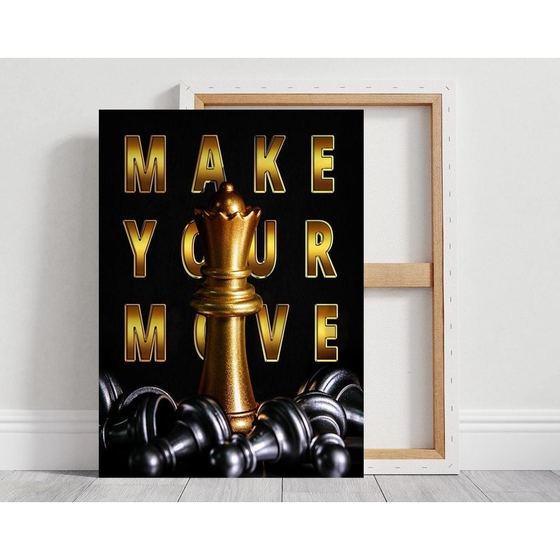 Make Your Move Canvas Chess Motivational Wall Art For Office Decor ...