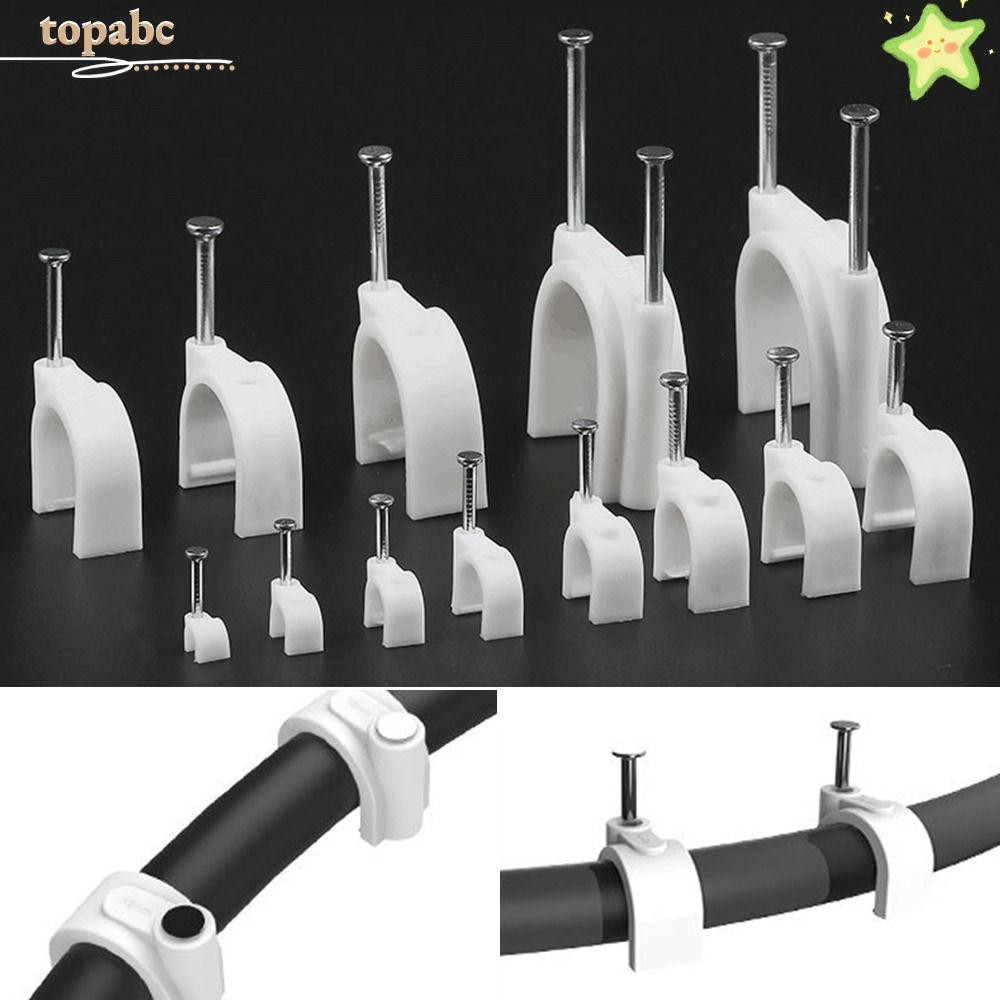TOPABC 100pcs Cable Clips, Clamp PVC Pipe Circle Wall Clip, Durable ...