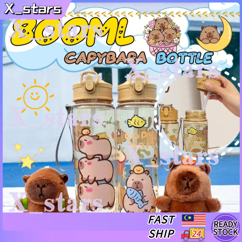 800ml Botol Air Capybara Kuromi Cinnamoroll Water Bottle Kids Straw Bpa ...