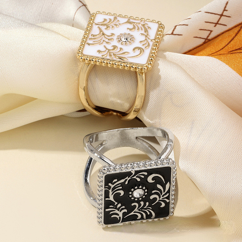 Square Diamond-Studded Leaf Silk Scarf Buckle Clothes Angle Headscarf ...