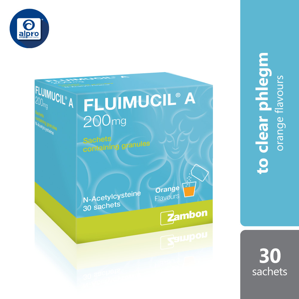 Fluimucil A 200mg (Orange) Sachet 30s | Clear Phlegm | Shopee Malaysia