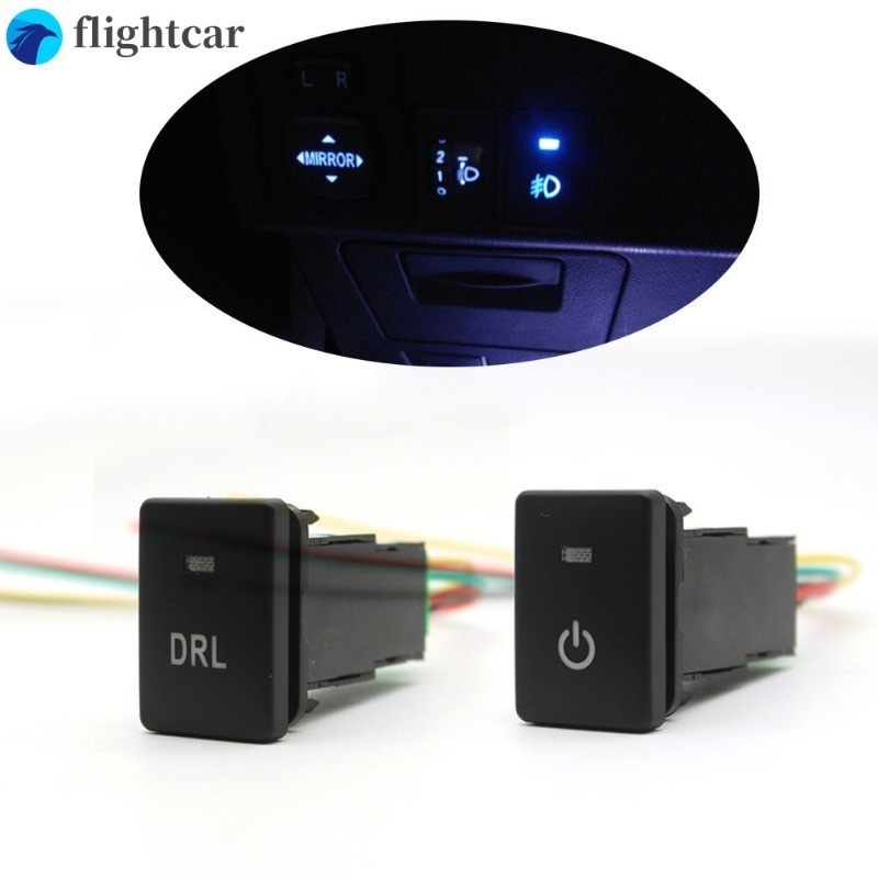 （FT）Car Blue LED DRL Light Power On Off Camera Parking Radar Sensor ...