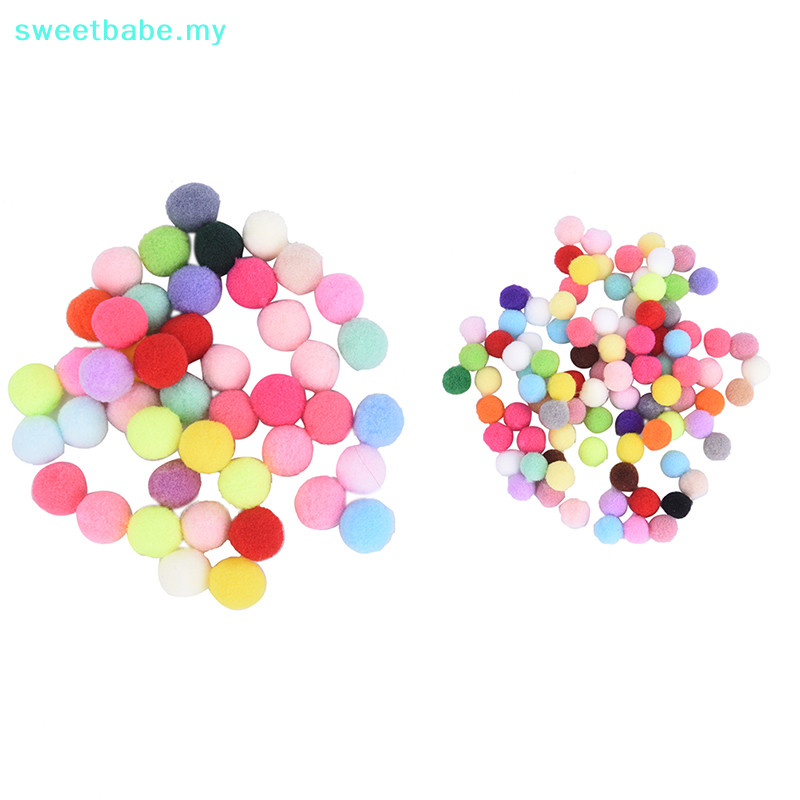 SWEETBABE 100 pcs DIY Crafts Colourful Mini Fluffy Pom poms Ball Felt ...