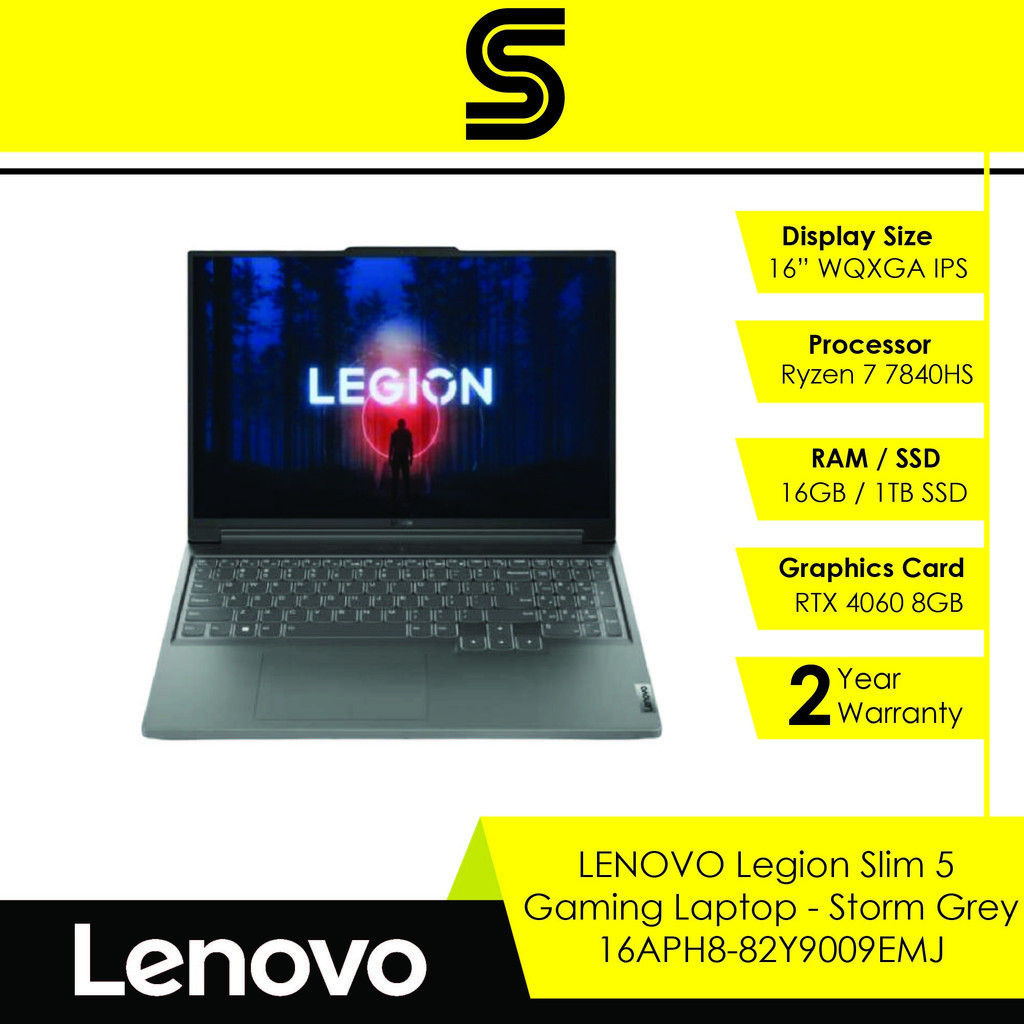 LENOVO LEGION SLIM 5 Gaming Laptop 16APH8-82Y9009EMJ (16" WQXGA IPS ...