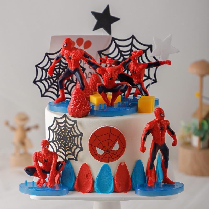 7 Pieces/set Spider Man Cake Topper Spider Man Themed Party Doll ...