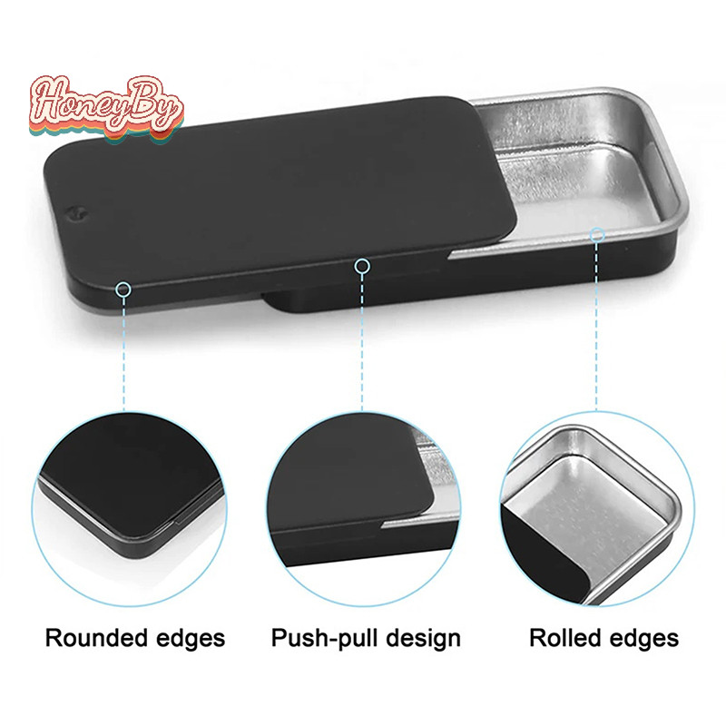 honeybird Tinplate Box Slide Lid Push Pull Box Drawer Balm Box Portable ...