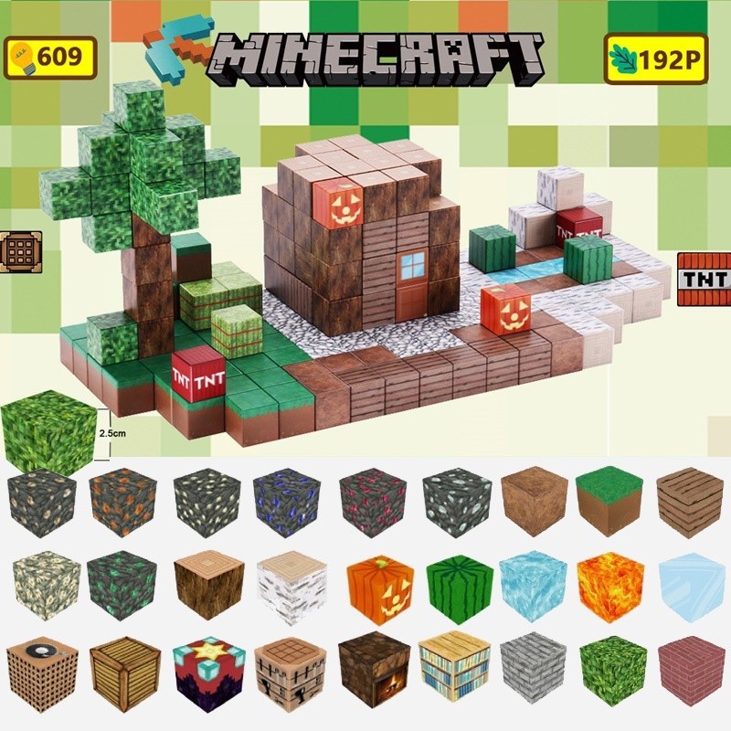 Game Minecraft DIY Set Ore Merchandise Magnet Toy Mine Assembling ...