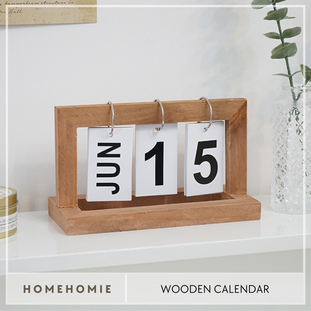 Homehomie Wooden Wood Flip Chart Paper Vintage Japanese Desk Calendar ...