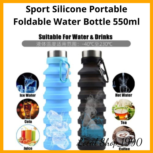 [ Local Ready Stocks ] Sport Silicone Portable Foldable Water Bottle ...