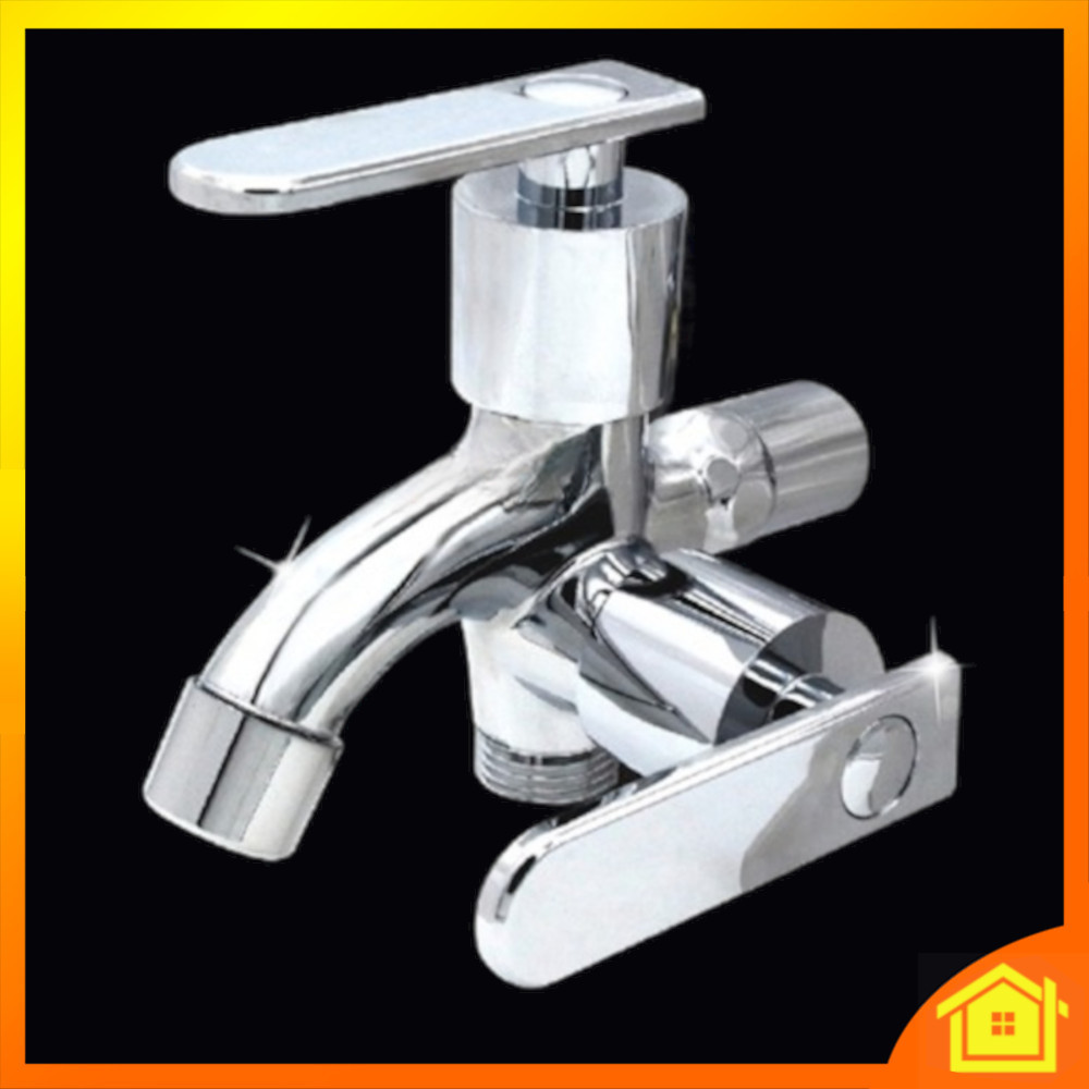 Faucet Two Way Tap Head Pipe Stainless Steel Bathroom Toilet Garden ...