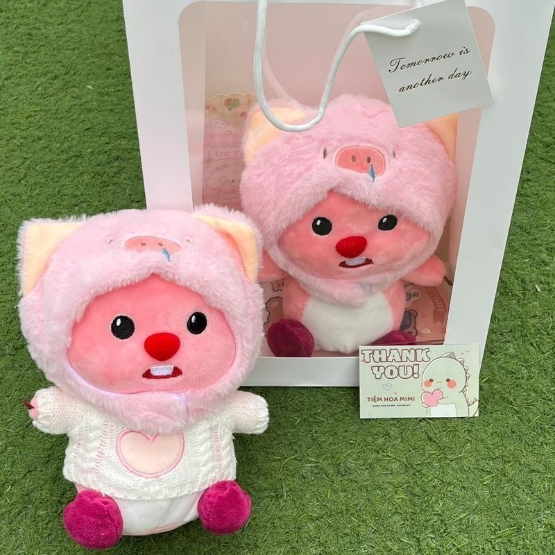 Loopy Cute Pig Hat 25cm, Beaver Teddy Bear Wearing Cute Pig Hat, High ...