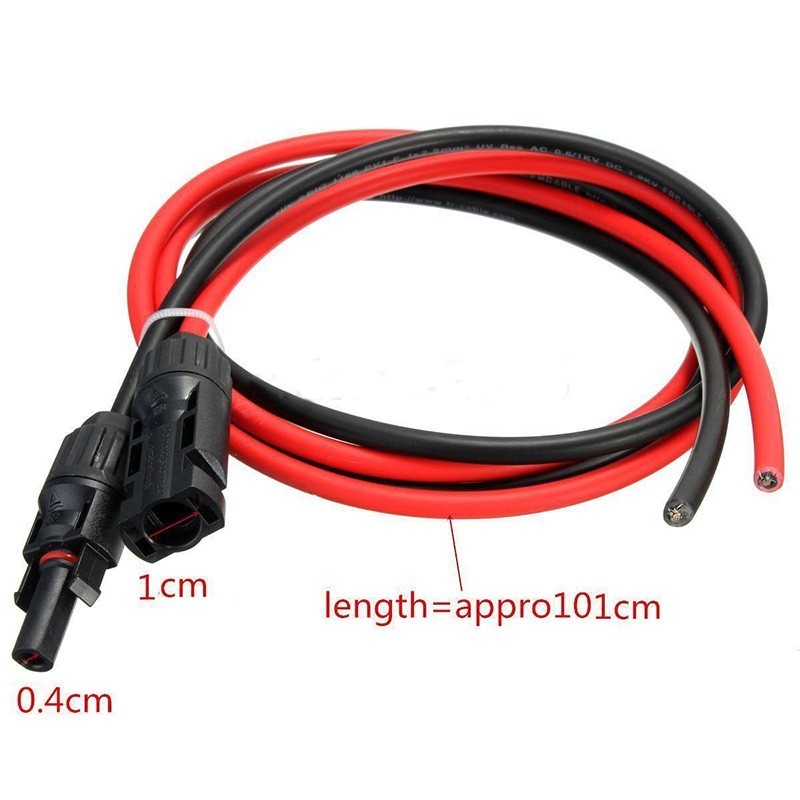 Flash Sale~1meter Solar Panel PV Cable Wire Male & Female Connectors ...