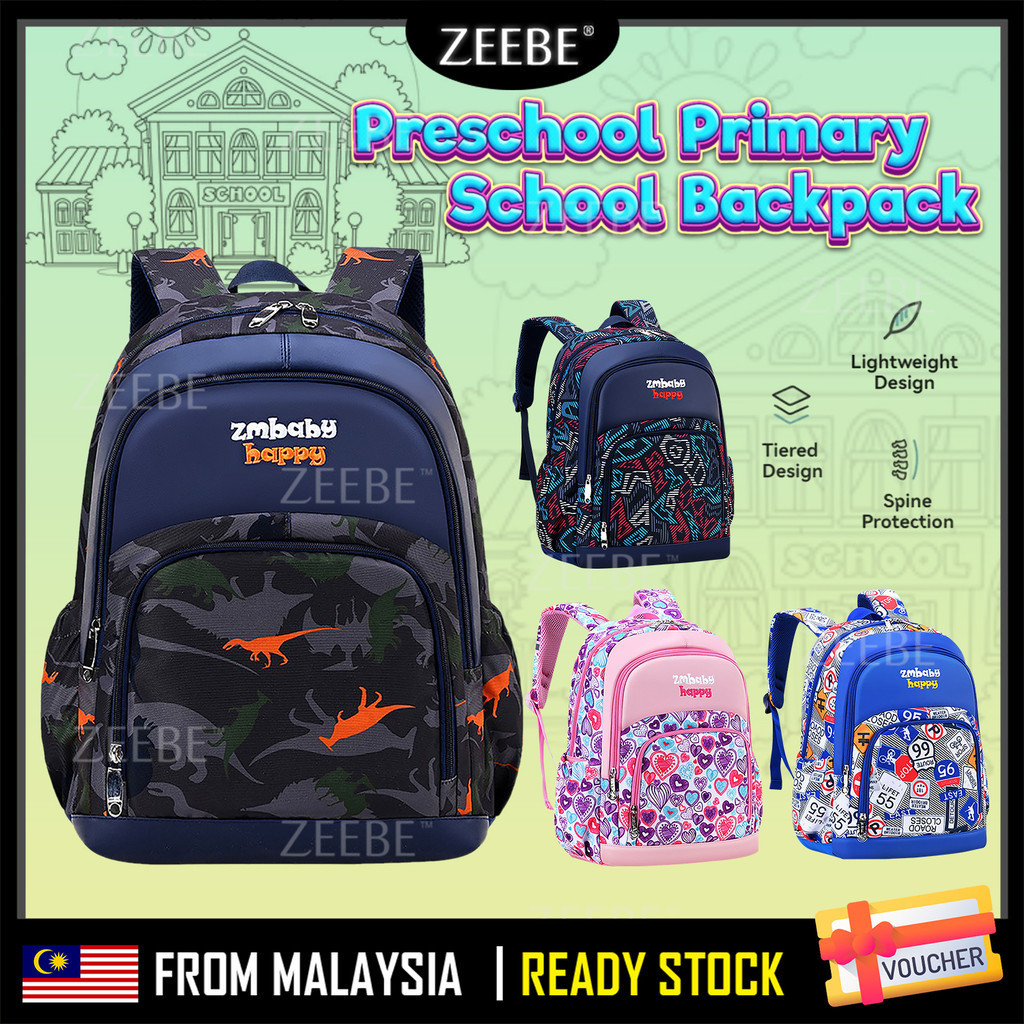 ZEEBE Preschool Primary School Bag Student Backpack Beg Prasekolah Beg ...