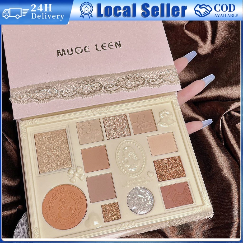 MUGE LEEN 12 Color Makeup Palette Eyeshadow Highlight Pearlescent Matte ...