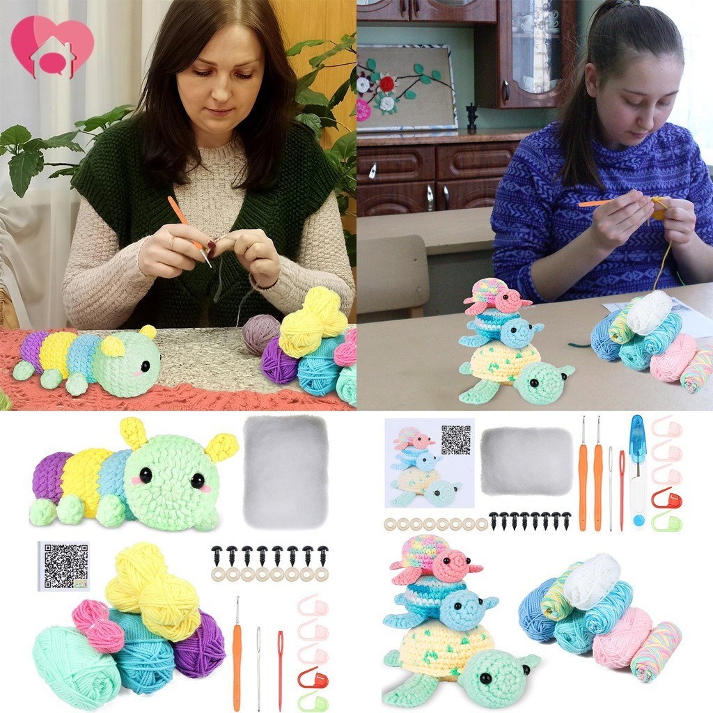 Beginners Crochet Kit Complete Crochet Knitting Animal Kit Cute ...