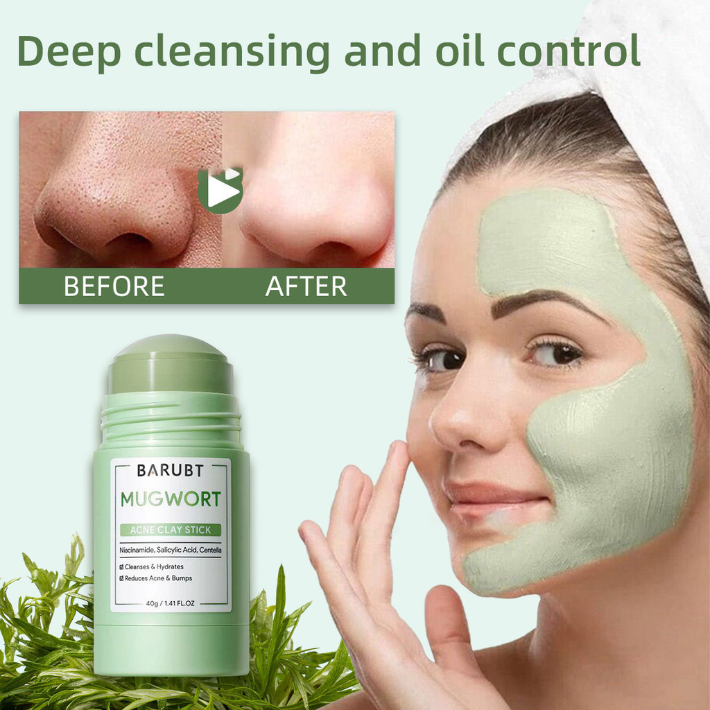 BARUBT MUGWORT Acne Clay Stick Mud Mask 40g Niacinamide salicylic acid ...