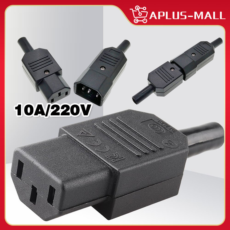 1Set 10A 250V IEC Straight Cable Plug 3 Pin Female Power Iron Core ...