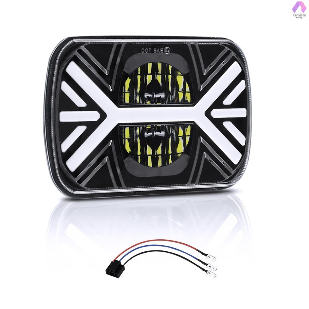 1 Pack 7inch Car LED Headlights 5x7 7x6 inch Headlamp with White High ...