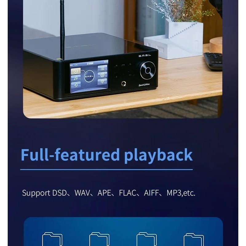 SMSL DP5SE Hi-Fi Network Music Player ES9039Q2M MQA DLAN AirPlay streaming media playback remote ...