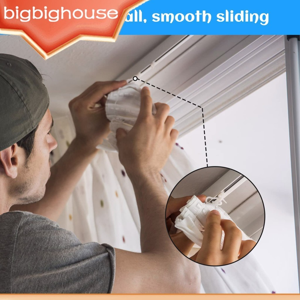 1/2/3/5 100pack/lot Strong And Sturdy Hooks Runner For Plastic Curtain ...