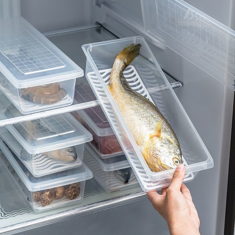 Refrigerator Storage Frozen Fish Drain Fresh-keeping Box Kitchen ...