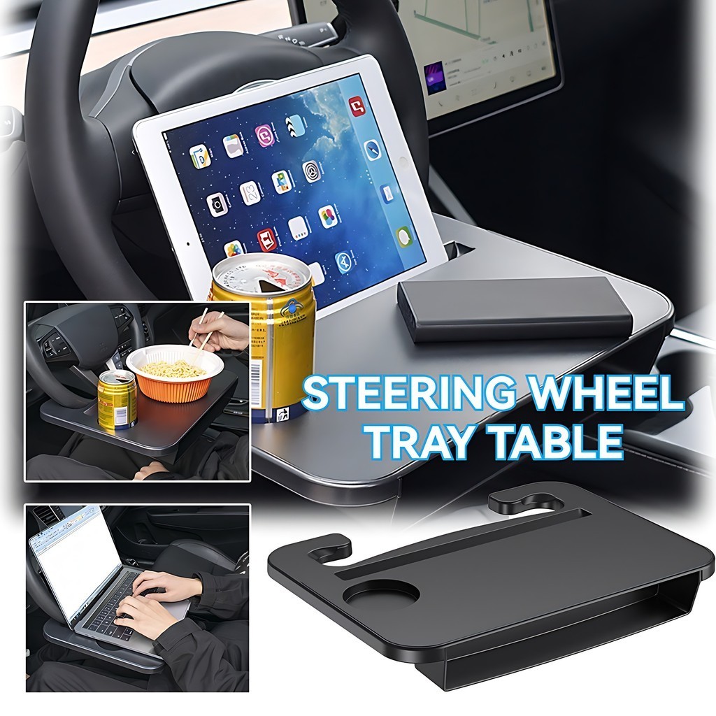 Car Food Tray With Bottle Cup Holder Steering Wheel Table Tray Table ...