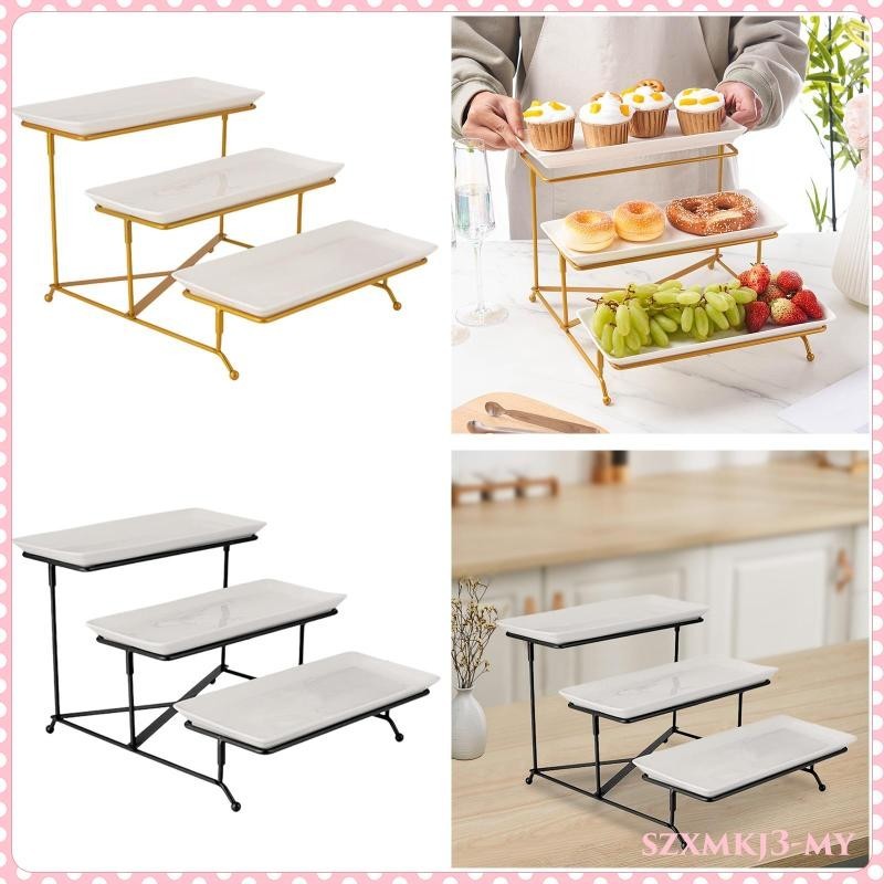 [SzxmkjacMY] Party Display Set, 3 Tier, Rectangular, Serving Platter ...