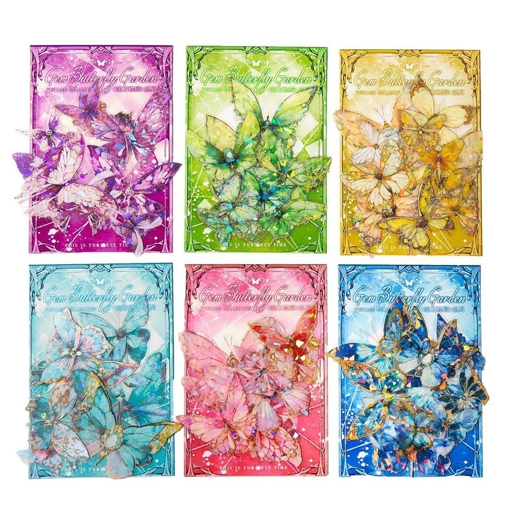20 Pcs/pack Butterfly Stickers Holographic Stickers Scrapbook Stickers ...
