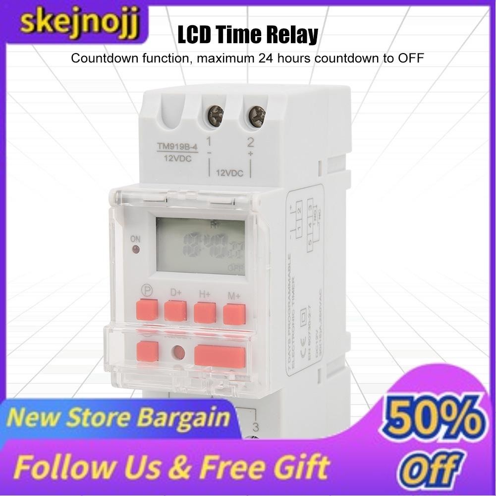 Skejnojj DC12V 30A Weekly Timer Switch Programmable Digital 24 hours ...