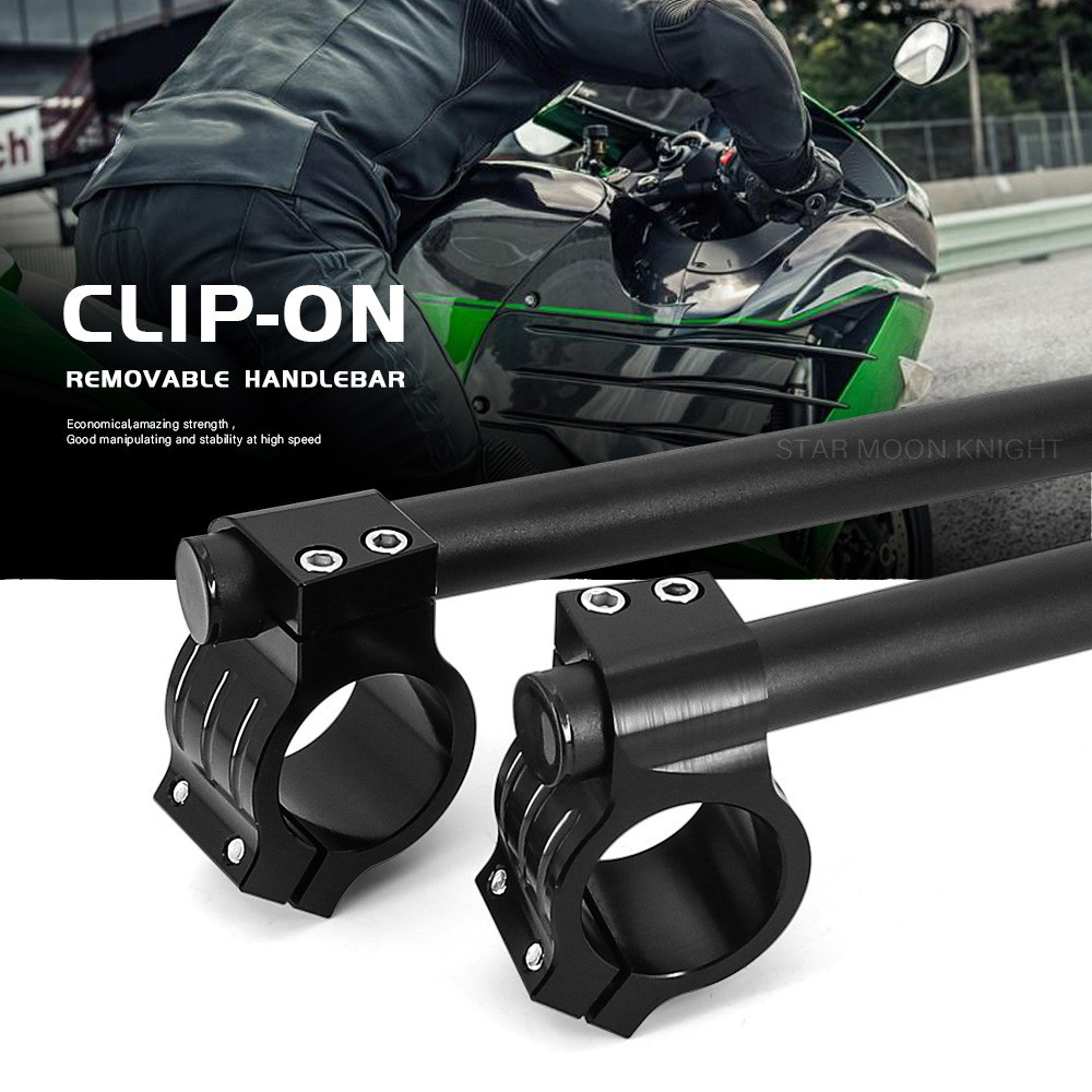 Clip on Ons Fork Riser Handlebar For Kawasaki Ninja 250 300 400 636 ZX ...