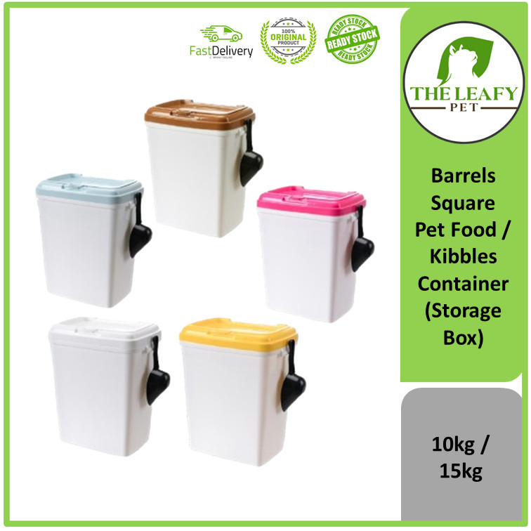Barrels Square Pet Food Kibbles Container ( Storage Box ) - 10kg / 15kg ...