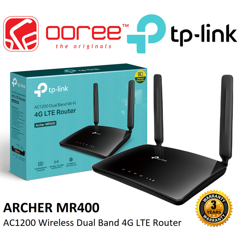 TP-LINK ARCHER MR400 MODEM ROUTER AC1200 WIRELESS DUAL BAND 4G LTE ...