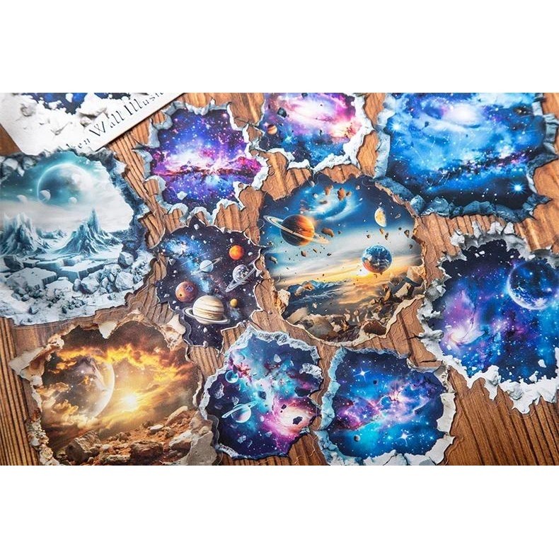 JIANWU Broken Wall Illusion Series Vintage Wall Hole Material Collage ...