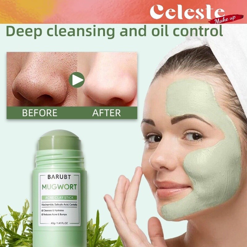 Barubt Cleanser Mask Argy Wormwood Clay Mask Stick Volcanic Mud Mask ...