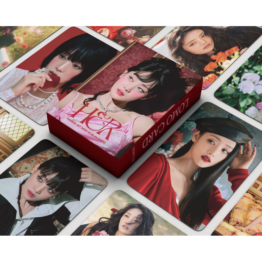 55pcs (G)I-DLE MINNIE HER Blind Eyes Red Lomo Cards 2025 Lovely ...
