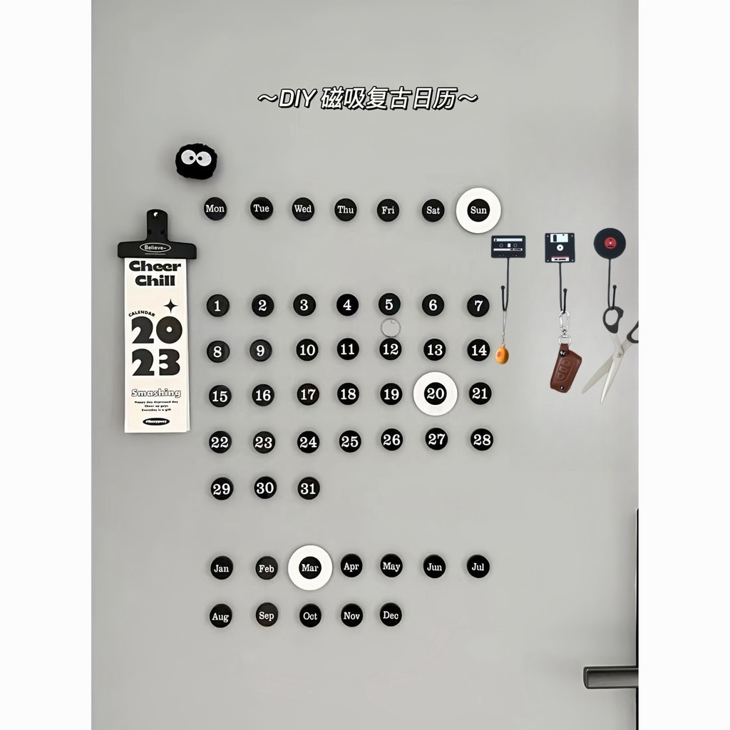 Creative ins Style Refrigerator Sticker Magnetic Calendar diy Wall ...