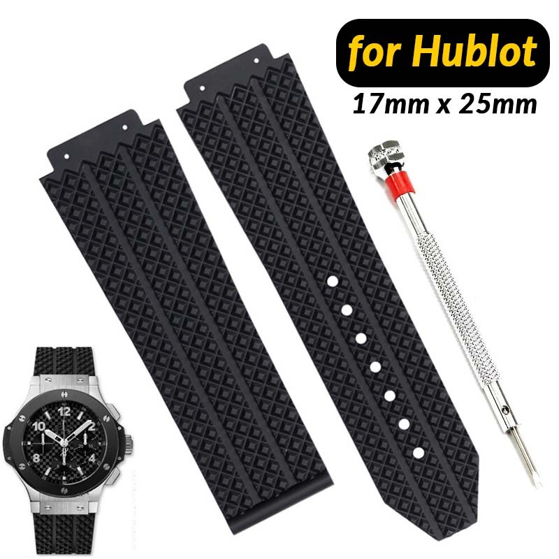 Soft Rubber Watch Bracelet Strap for Hublot Big Bang 17mm X 25mm ...