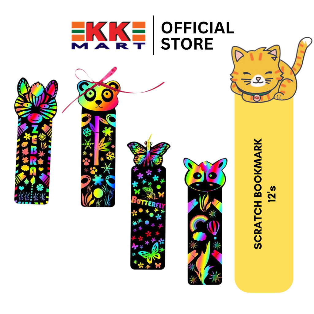 12PCS Scratch Bookmarks - DIY Children Painting Early Education Drawing ...