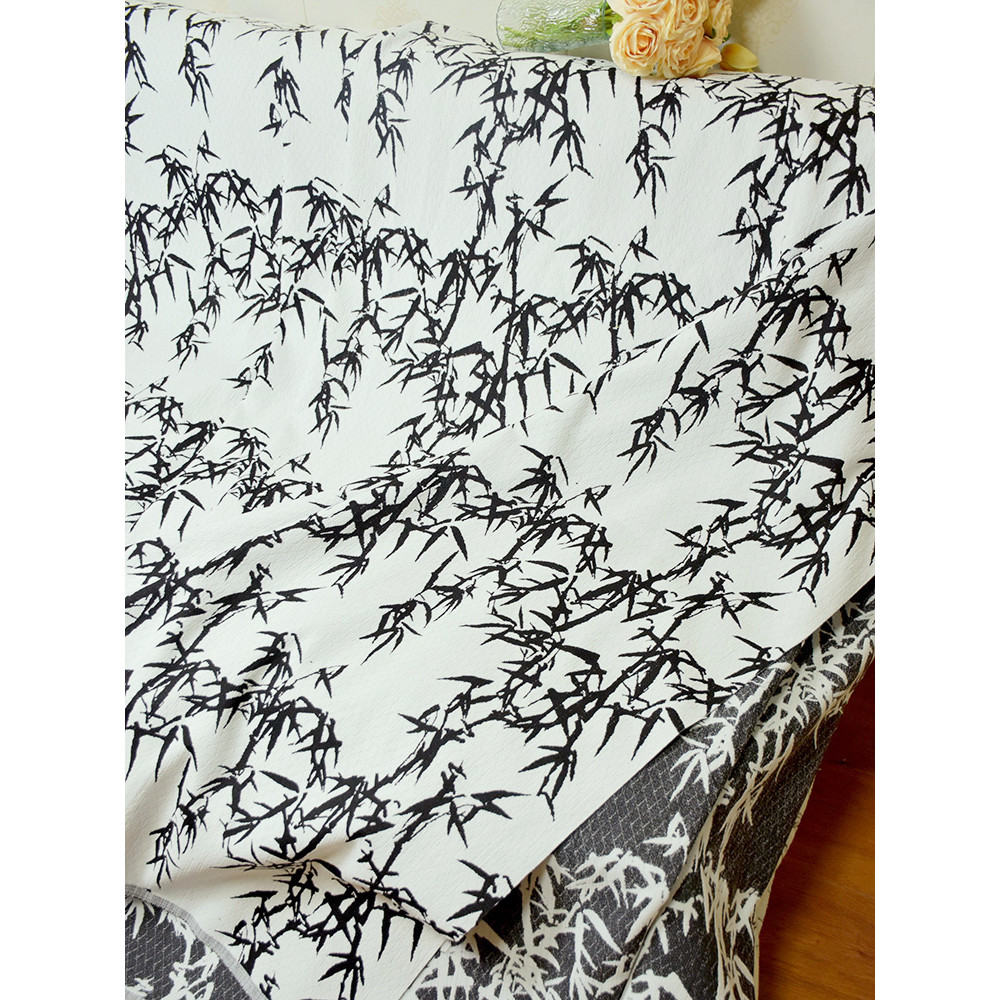 Kain Jacquard Daun Buluh Hitam dan Putih Kerusi Makan Bantal Boleh ...