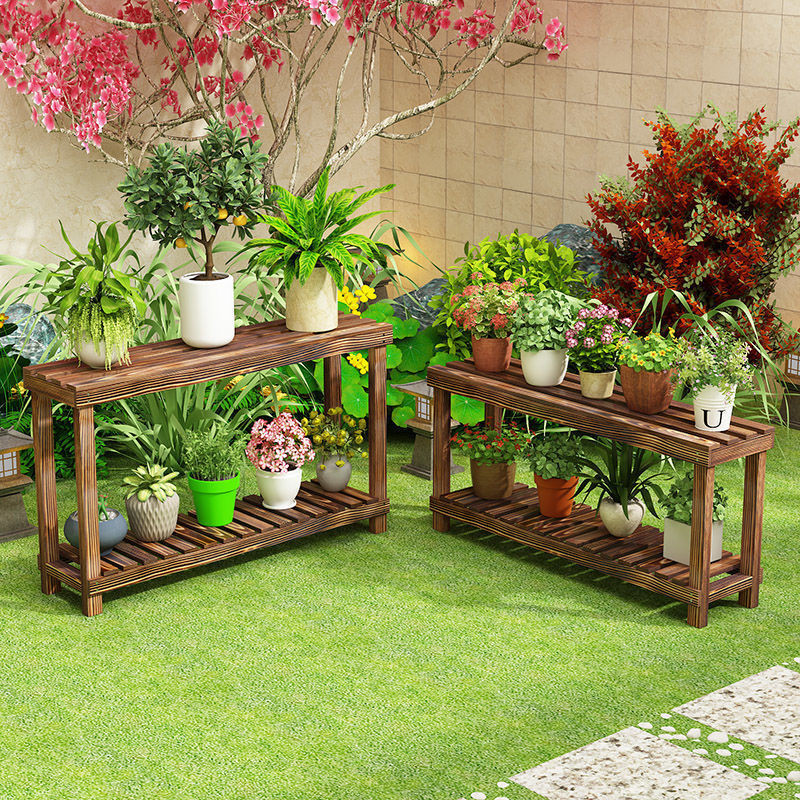 Window Sill Grill Stand Solid Wood Multi-Layer Balcony Living Room ...